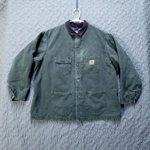 Carhartt | Jackets & Coats | Vintage Carhartt 9s Jacket Mens Xl Green Duck Canvas Blanket Lined ...